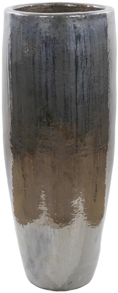 Keramický květináč XL tmavě šedý 30 x 120 cm