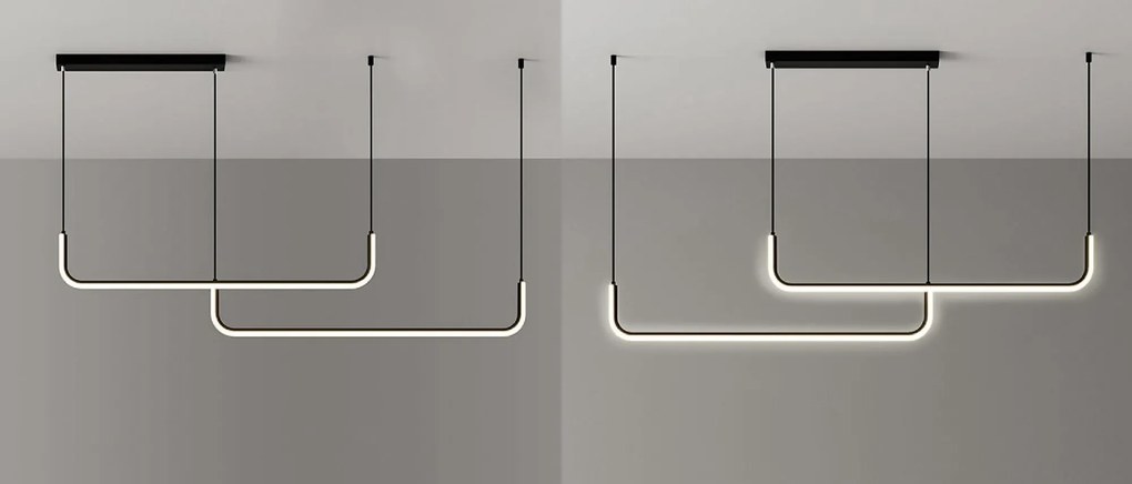 Závěsný LED lustr APP980-CP černý/neutrální bílá