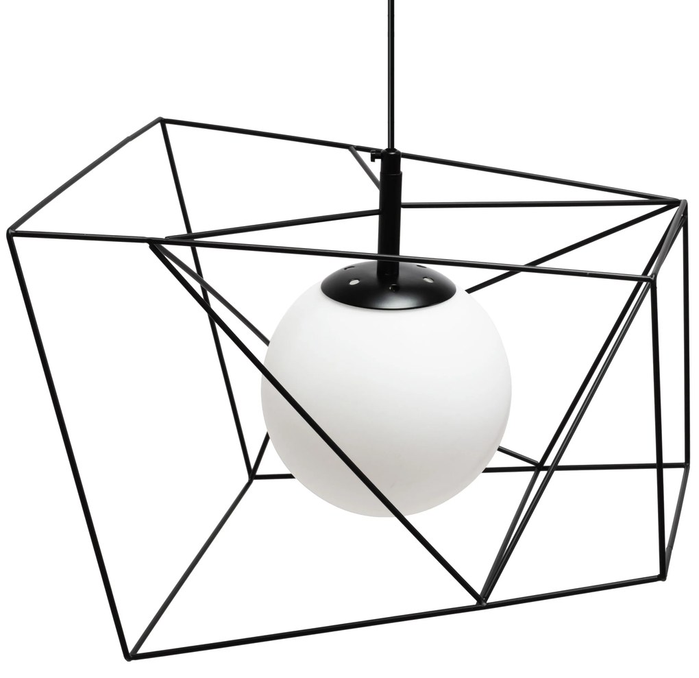 Toolight, závěsná stropní lampa 1xE27 APP1022-1CP, černá-bílá, OSW-06112