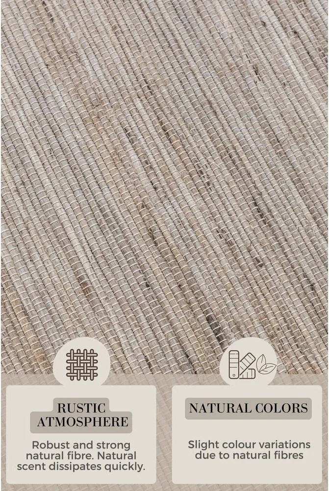 Oboustranný/ručně tkaný koberec s příměsí juty ve světle přírodní barvě 80x150 cm Handloom – Hanse Home