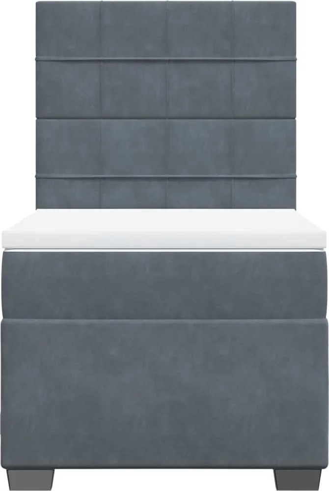 Box spring postel s matrací tmavě šedá 90x190 cm samet 3293087