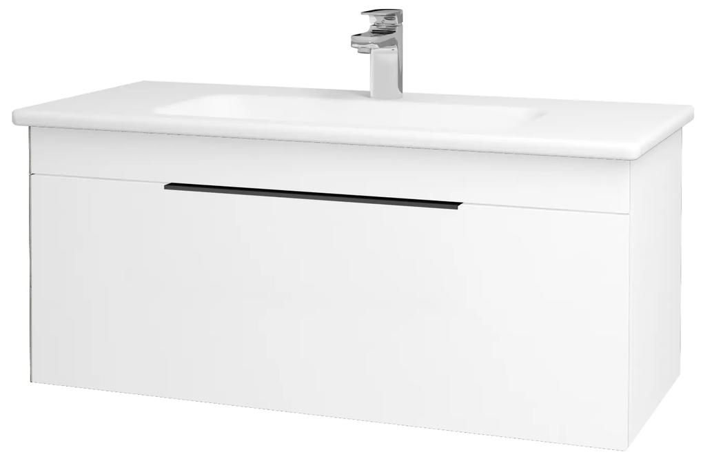 Dřevojas Koupelnová skříň ASTON SZZ 100 Varianta: N01 Bílá lesk / Úchytka T05 / M05 Béžová mat
