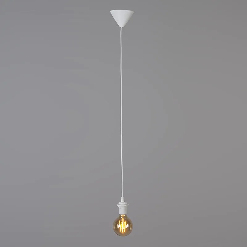Moderní závěsné svítidlo bílé s černým stínítkem 45 cm - Pendant