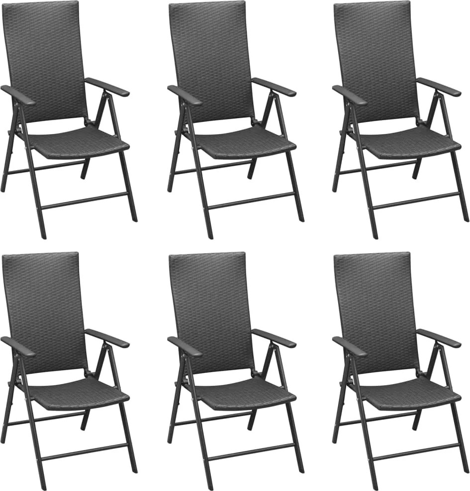 7dílný zahradní jídelní set černý polyratan 3156513