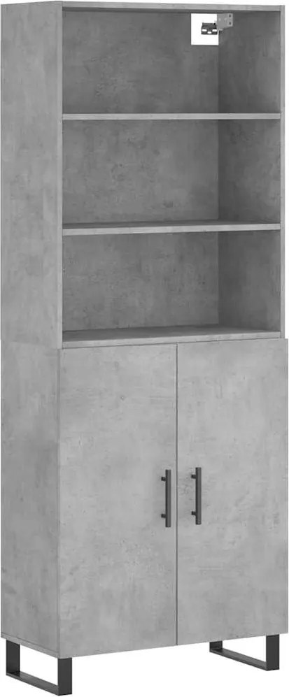 Skříň highboard betonově šedá 69,5x34x180 cm kompozitní dřevo 3189281