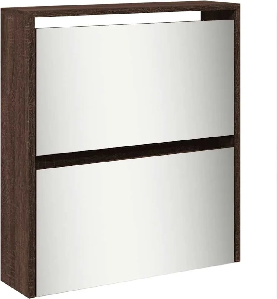 Botník se zrcadlem 5patrový hnědý dub 63 x 17 x 169,5 cm 3228285