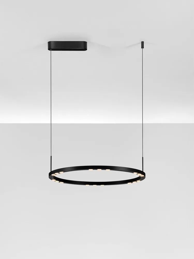 Matně černé hliníkové LED stmívatelné závěsné svítidlo ø 60 cm Lunette – Nova Luce