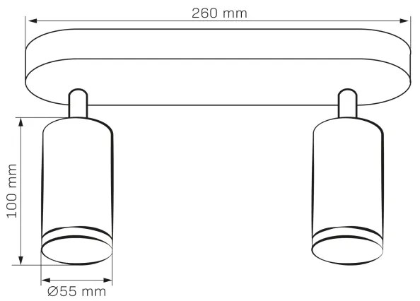 LED RGBW Stmívatelné koupelnové bodové svítidlo TURYN 2xGU10/6,5W/230V IP44 čer