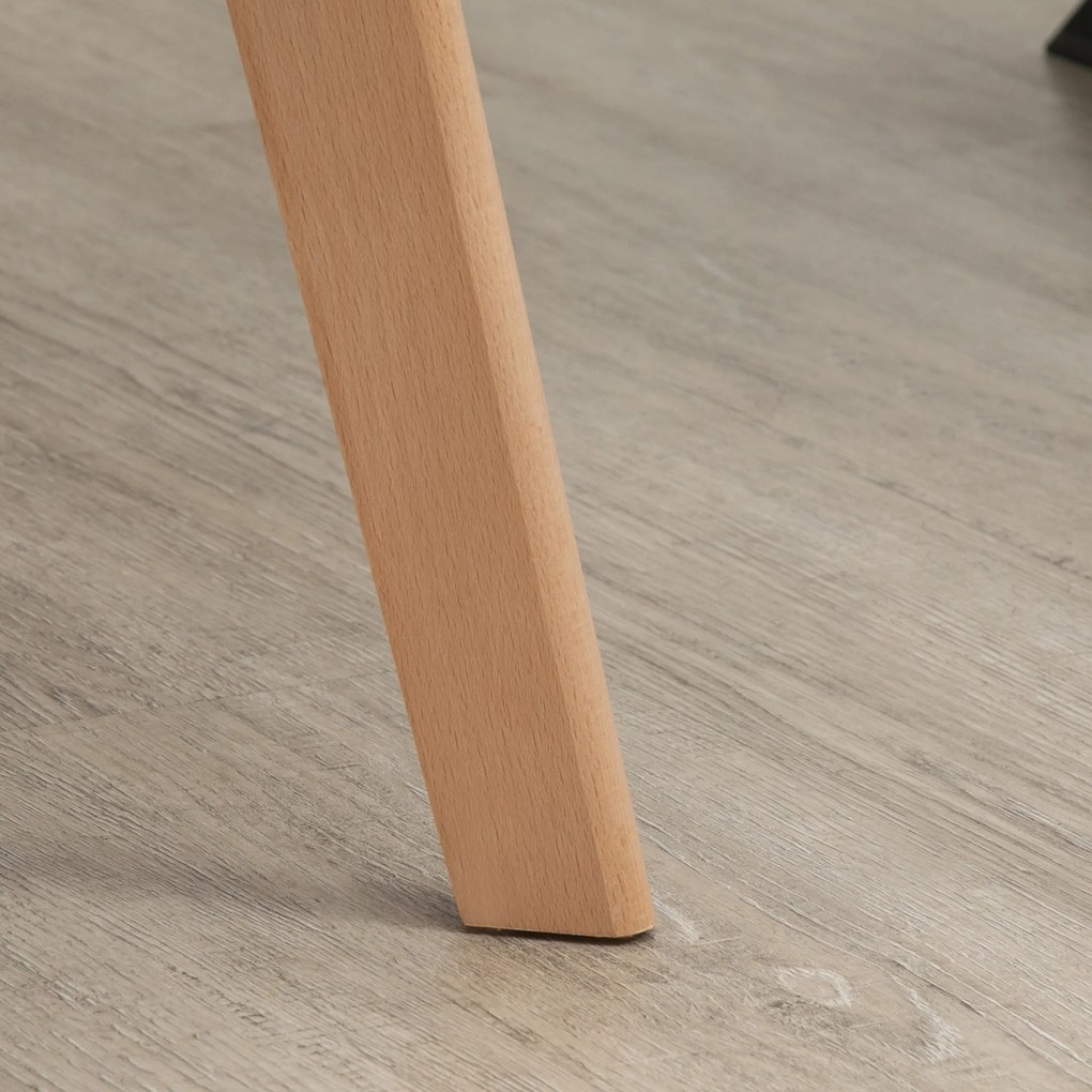 HOMCOM Sada 2 ergonomických kuchyňských židlí s prodlouženými područkami a opěradlem, nosnost do 120 kg, polyester a dřevo, černá 54x57x80 cm | Aosom…