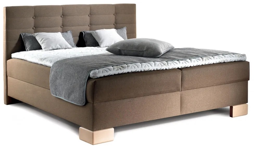 Americká postel boxspring s úložným prostorem VIANA , 160x200 cm, Ekokůže bílá