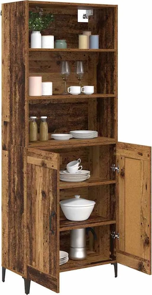 Vysoký bufet 2 ks Staré dřevo 69,5 x 34 x 180 cm 3403589