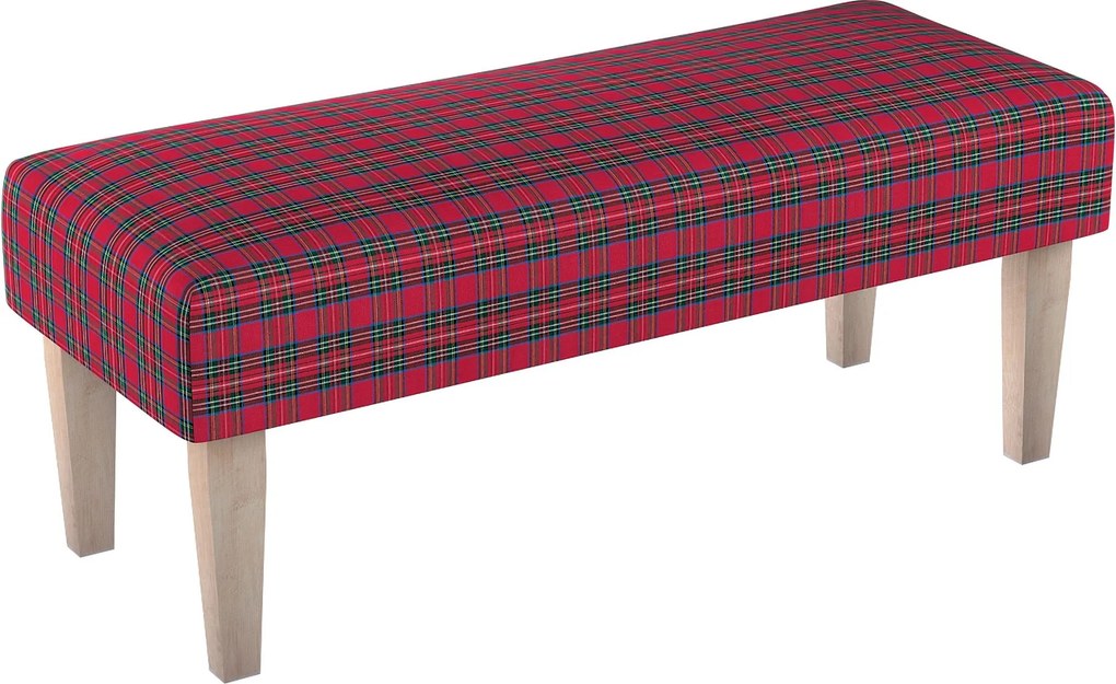 Dlouhá lavička 100x40cm barva červená látka vzorované