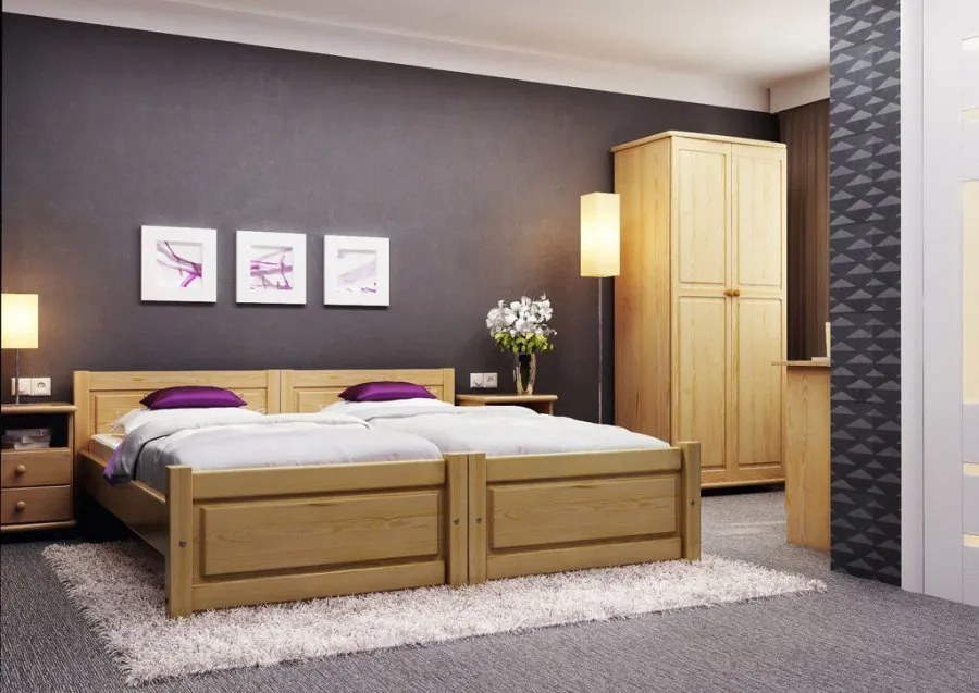 Casarredo - Komfort nábytek Masivní postel KL-145, 80x200, borovice, výběr moření | barva: bez moření borovice