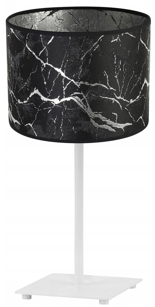 Stolní lampa WERONA 3, 1x černé textilní stínítko se vzorem, (výběr ze 4 barev konstrukce), S