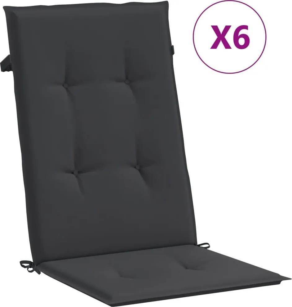 vidaXL Podušky na židli vysoké opěradlo 6 ks 120x50x3cm textil [314111] Barva: Šedá
