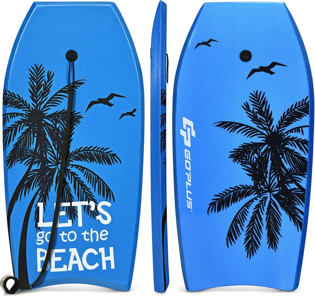 Costway Bodyboard lehké plavecké prkno na pláž pro děti a dospělé 106 cm modré