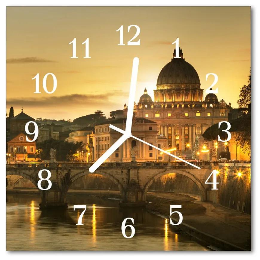 Nástenné skleněné hodiny bazilika 30x30 cm