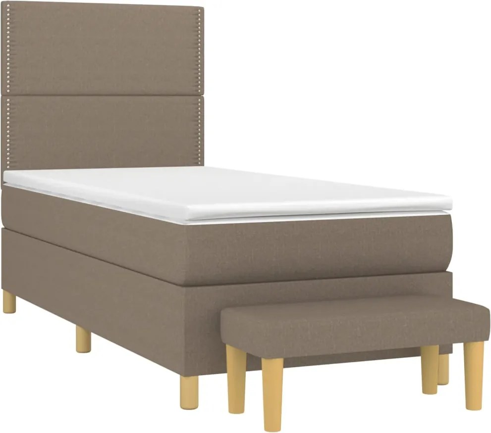 Box spring postel s matrací taupe 90x200 cm textil 3137049