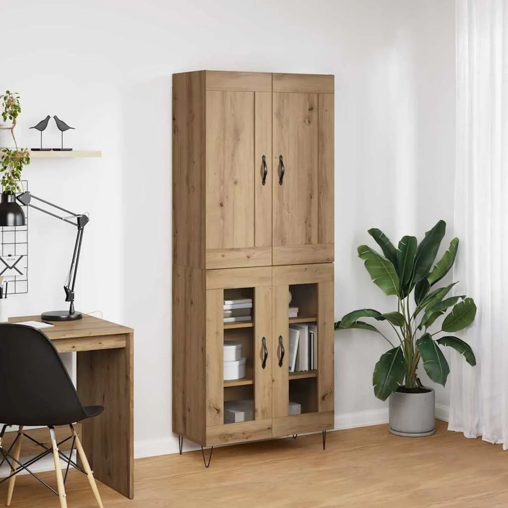 Vysoký bufet Artisanový dub 69,5 x 34 x 180 cm Kompozitní dřevo 3403169