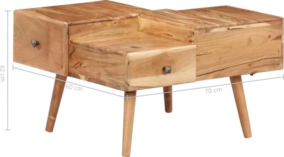 vidaXL Konferenční stolek 70 x 60 x 42 cm masivní akáciové dřevo [247687]