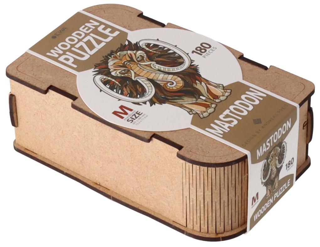 EWA Dřevěné puzzle v krabičce - Mastodont