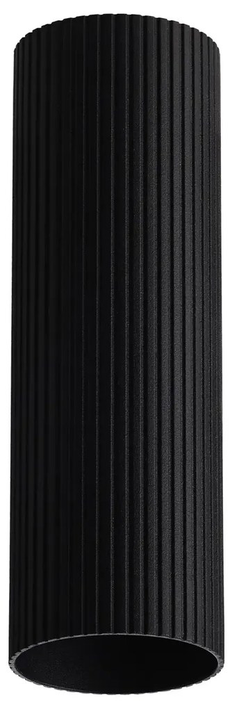 Minimalistické bodové svítidlo Lucas Ribbed Tube 50 černá