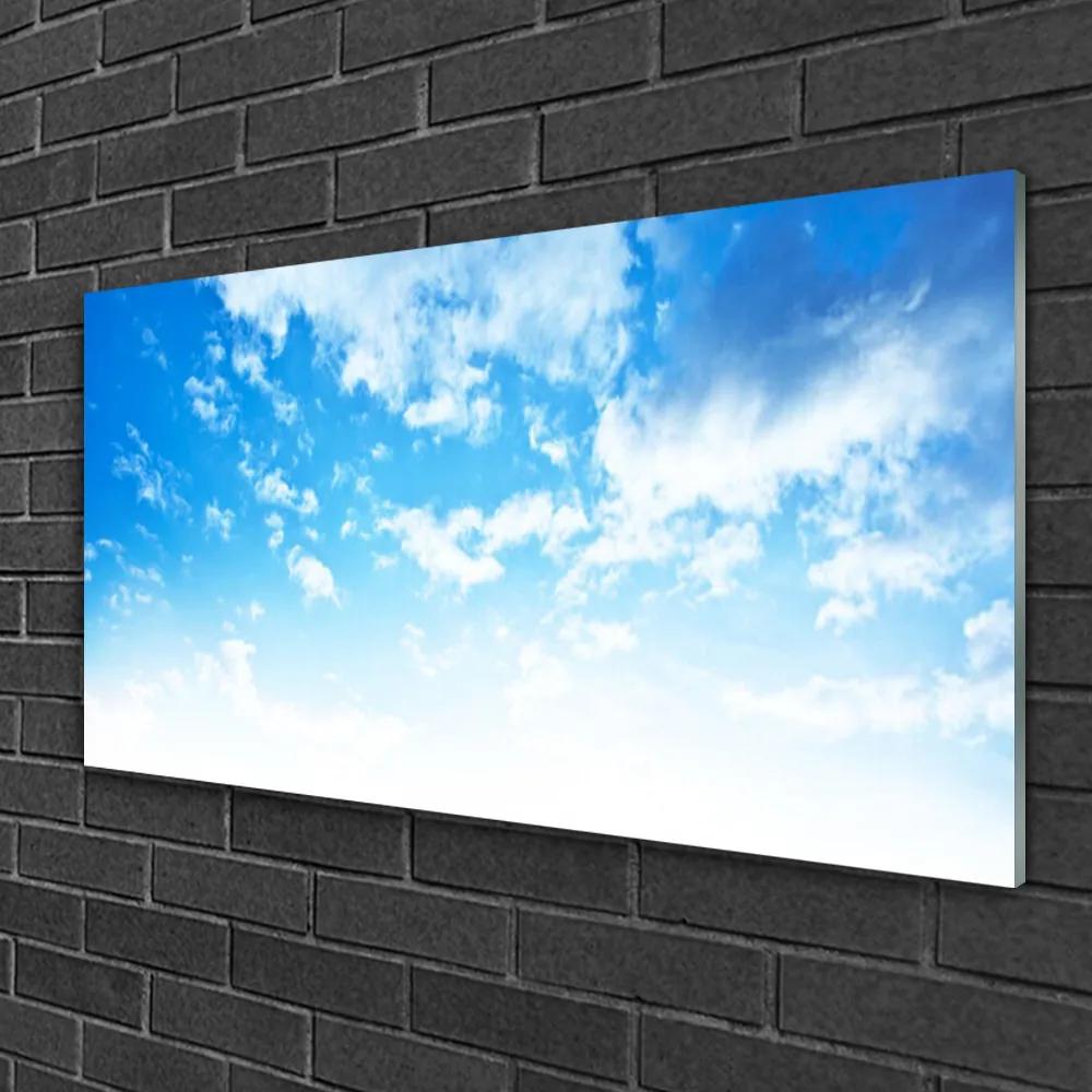 Obraz na skle Nebe Mraky Krajina 140x70 cm