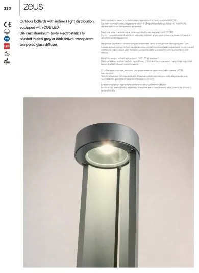 Redo 90366 - LED Venkovní lampa ZEUS LED/11,5W/230V 3000K 75 cm IP54 hnědá
