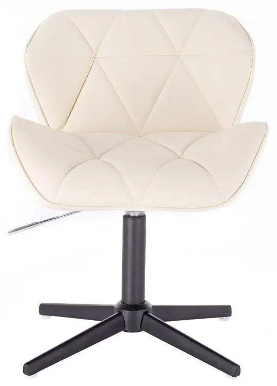 LuxuryForm DESIGN Otočná židle MILANO na černém kříži - krémová