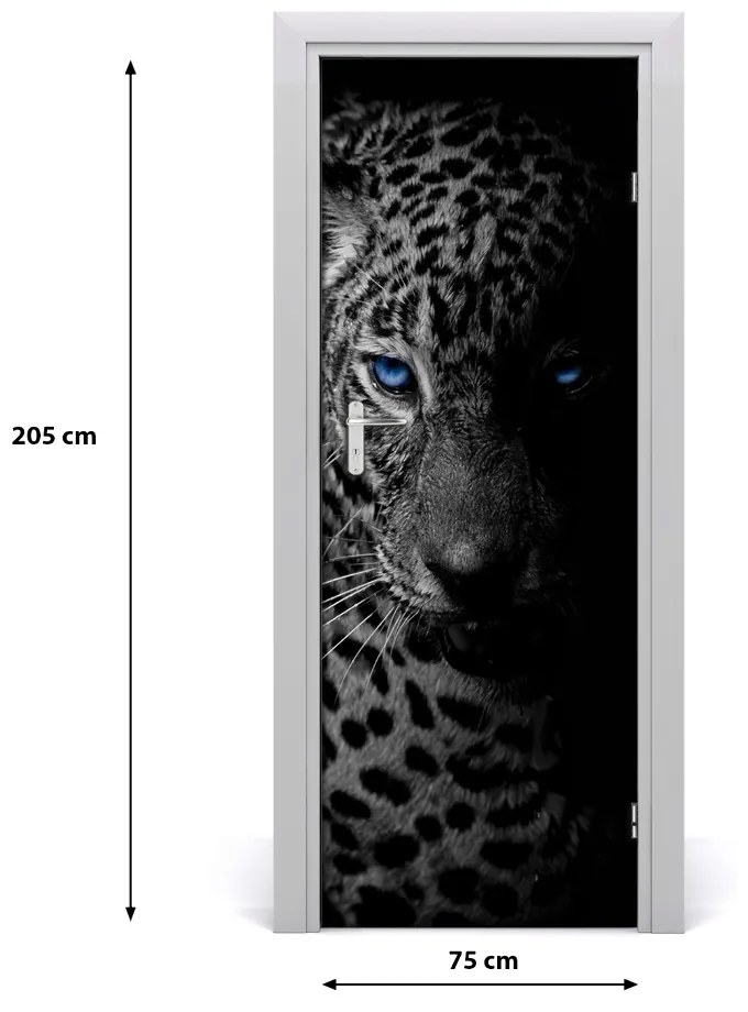 Samolepící fototapeta na dveře Leopard 75x205 cm