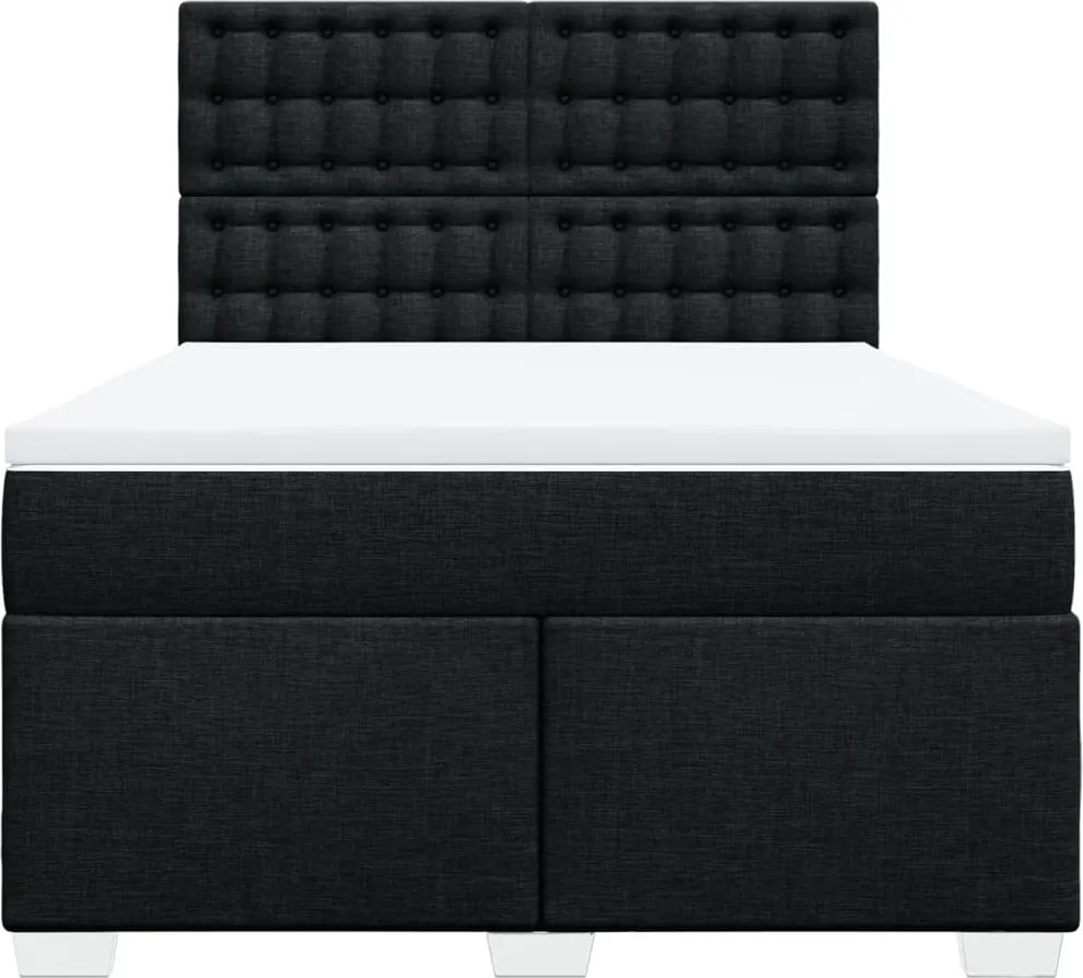 Box spring postel s matrací černá 140x200 cm textil 3290527