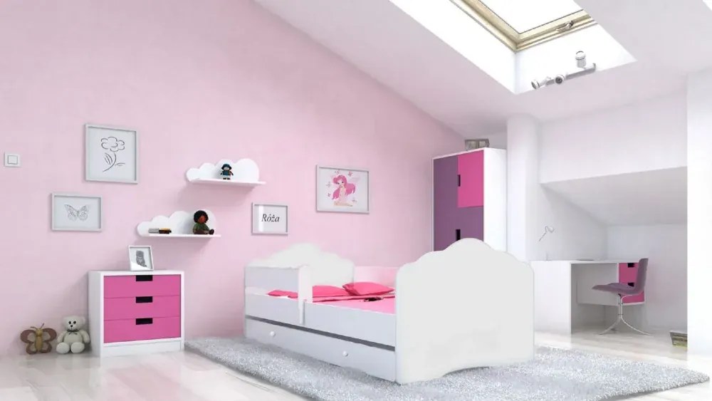 Postel s matrací, zábranou a šuplíkem CASIMO 160x80