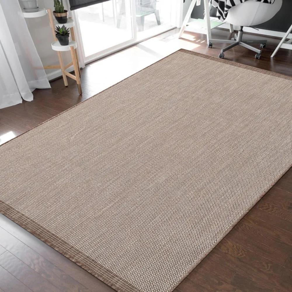 Hnědý skandinávský koberec do obývacího pokoje Šířka: 160 cm | Délka: 230 cm