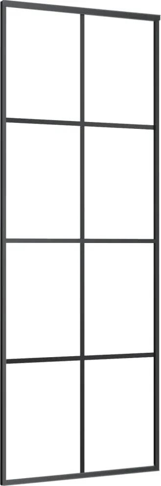 vidaXL Posuvné dveře 76 x 205 cm čiré ESG sklo a hliník [151666] Barva: Bílá