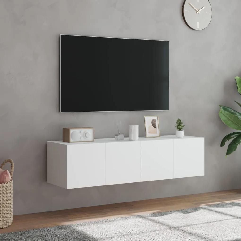 Nástěnné TV skříňky s LED osvětlením 2 ks bílé 60 x 35 x 31 cm