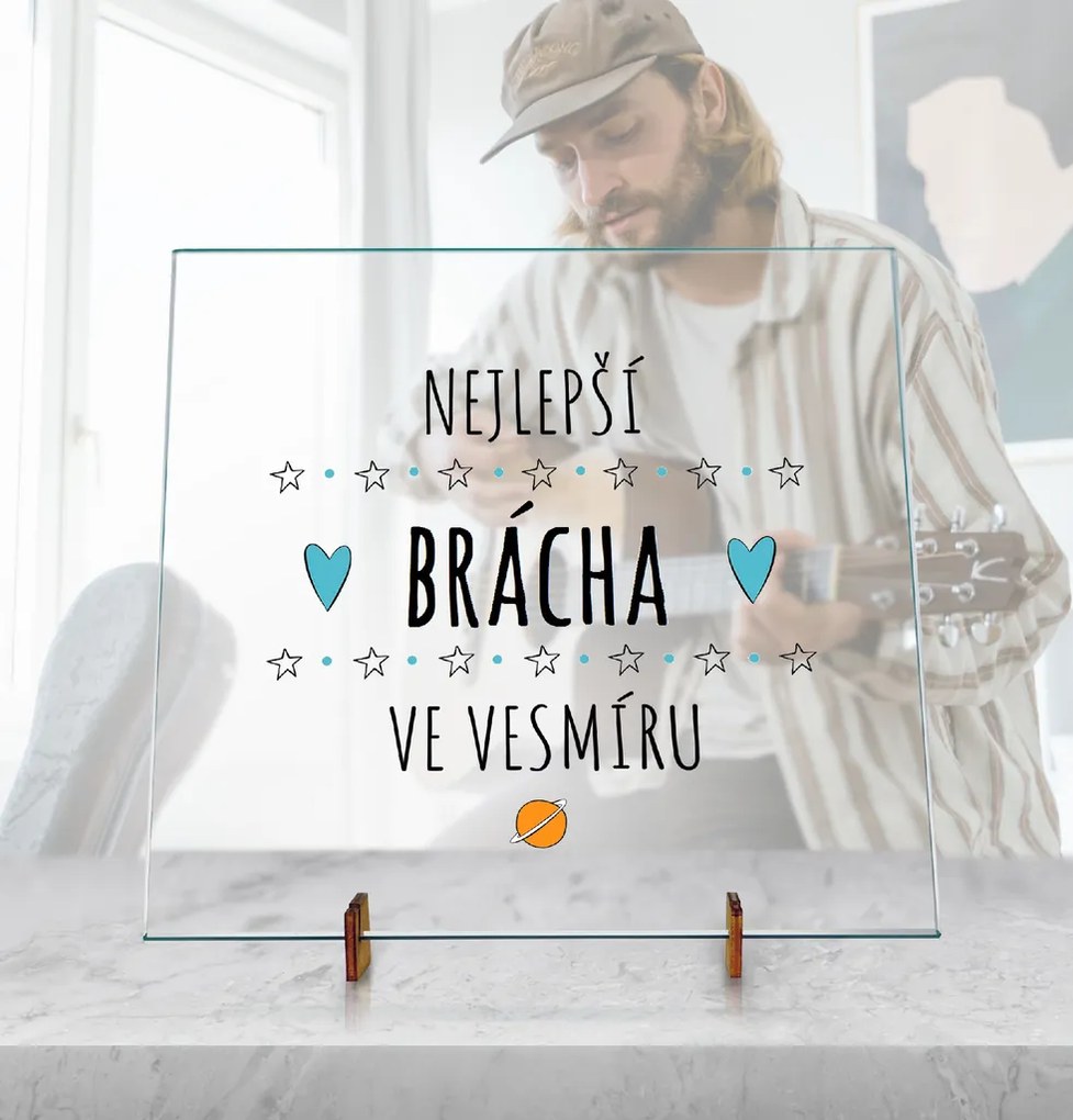 Ahome CZ Dekorační skleněná deska - Nejlepší brácha