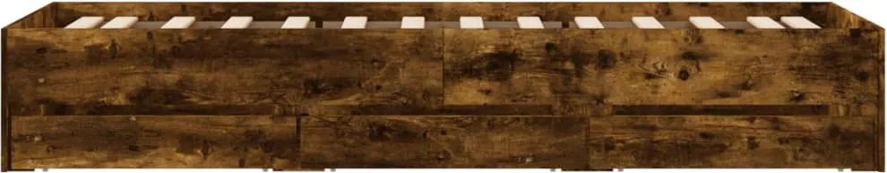 Rám postele se zásuvkami kouřový dub 100 x 200 cm kompozit 3207291