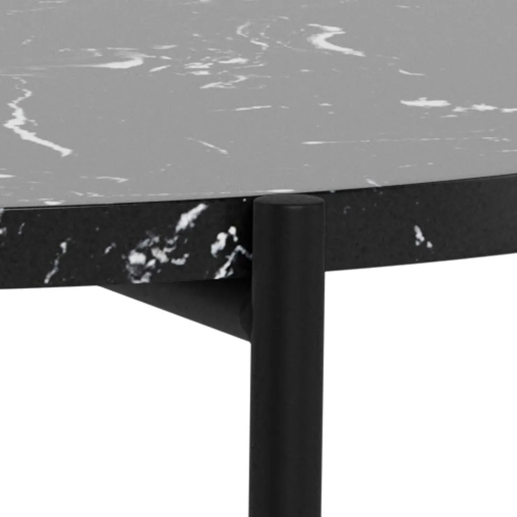ACTONA Kulatý odkládací stolek AVILA černý ⌀52 cm