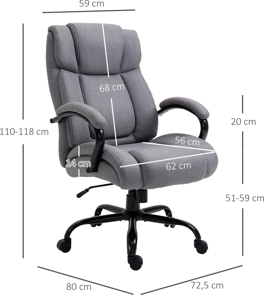 Kancelářská židle Vinsetto Kancelářská židle Herní židle Otočná židle Houpací funkce Silná čalouněná ergonomická židle Nosnost 220 kg | Aosom