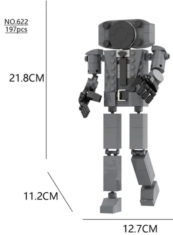 Skibidi Toilet figurky - stavebnice Varianta: č. 622 - 197 ks