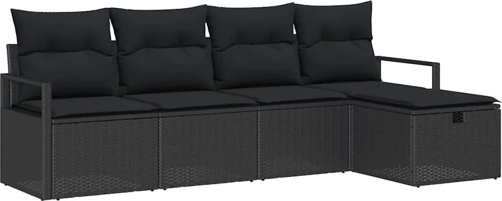 Set pohovek 5 ks 5-Počet míst Černá polyratan 3359162