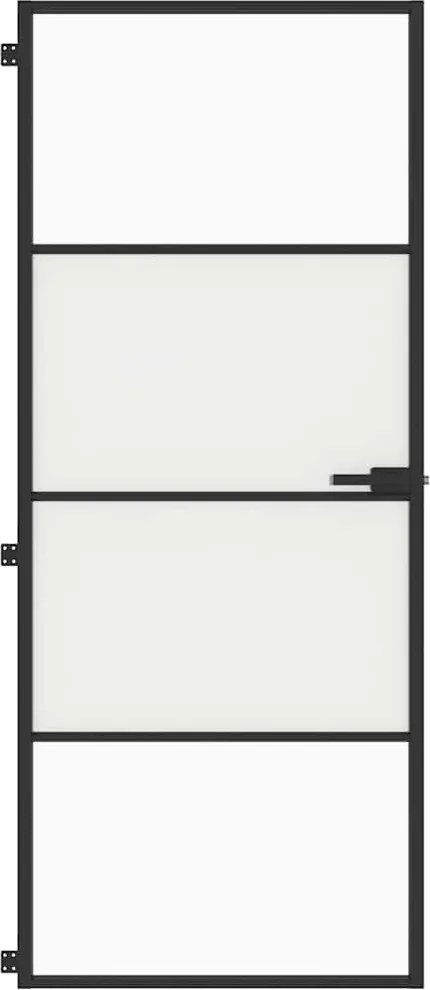Interiérové dveře úzké černé 83x201,5 cm tvrzené sklo a hliník 155118