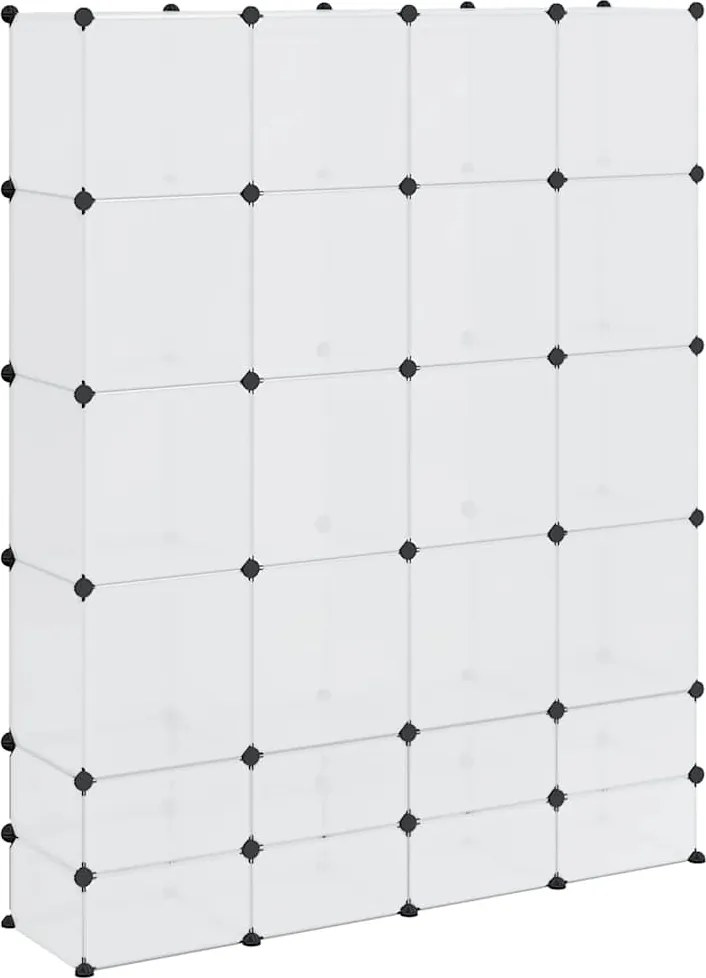 Modulární skříň s 18 přihrádkami bílá 37 x 146 x 180,5 cm 240502