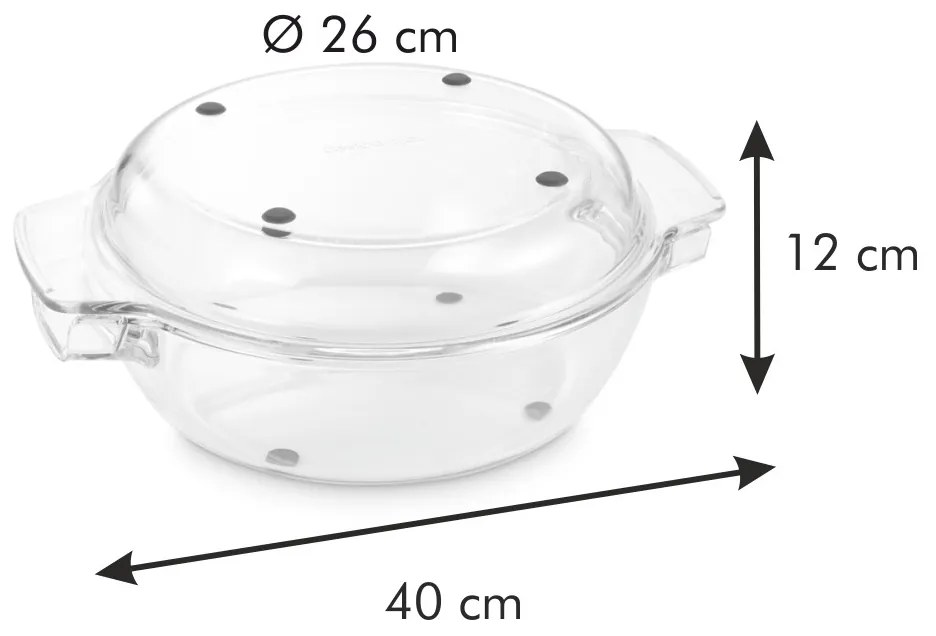 TESCOMA Kulatý pekáč s poklopem GrandCHEF 32 cm, skleněný