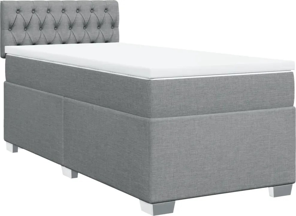 Box spring postel s matrací světle šedá 80 x 200 cm textil 3288022
