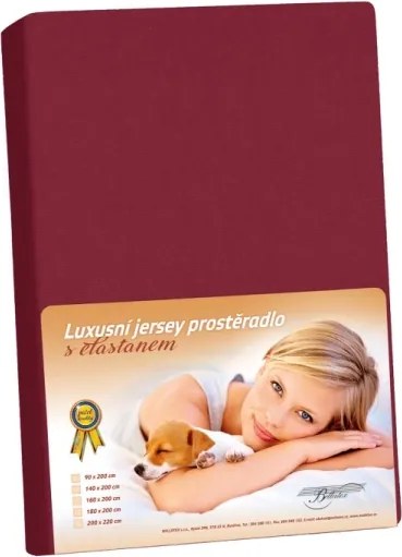 Bellatex prostěradlo jersey LUX  Bordová rozměr 200x220 cm