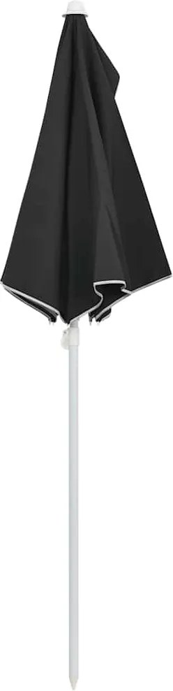 Zahradní půlkruhový slunečník s tyčí 180 x 90 cm černý 315565