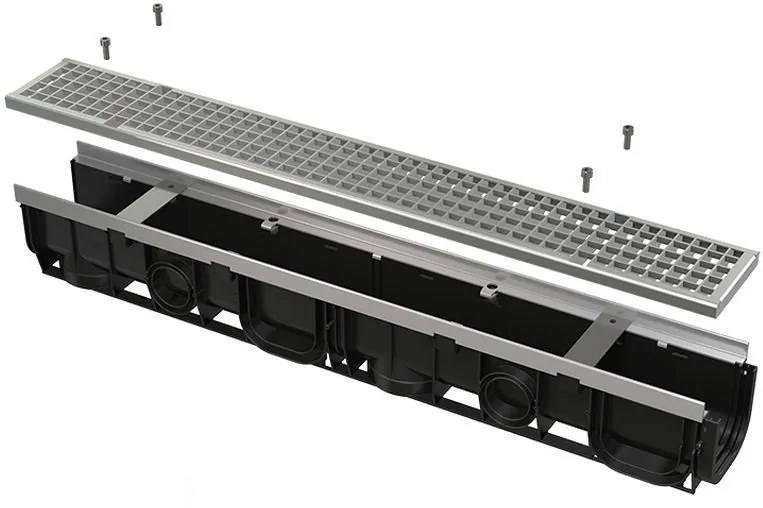 ALCAPLAST Profi Venkovní žlab 1000 mm, pozinkovaný rám + pozinkovaný rošt AVZ103-R104