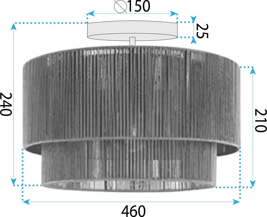 Toolight Toolight, závěsné svítidlo 46cm, 1xE27, APP1838-1F, hnědá, OSW-01669