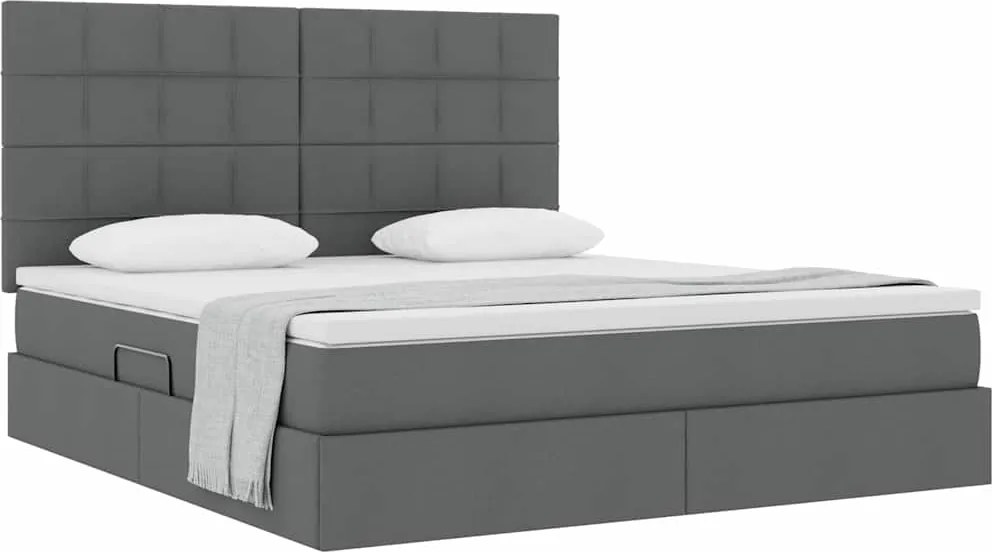 Postel s úložným prostorem a matrací Tmavě šedá 160 x 200 cm 3371791